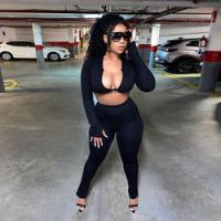 China Female Sport Suit Women Fitness Clothing Long Sleeves Yoga Set deep V-collar  Sportswear for sale
