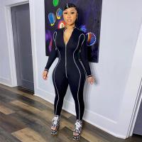 China One Piece Stripe  Long Sleeve Sexy Women Long Pants Jumpsuit Fashion Women sportswear for sale