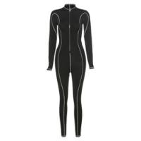 China One Piece Stripe  Long Sleeve Sexy Women Long Pants Jumpsuit Fashion Women sportswear for sale