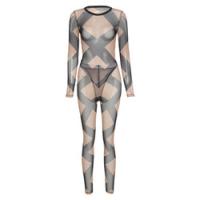 China 2021 spring Casual Tracksuit For Women long sleeve Jumpsuits ladies Two Piece sports Set grid print fitness clothes for sale