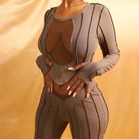 China Mesh See Through Sexy two pieces Yoga Wear Women Sport Suit Workout fitness Clothes ladies long sleeve sportswear for sale
