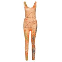 China 2021 new arrivals spring Fashion Women Sleeveless print Custom Jumpsuit ladies one piece yoga set long sportswear for sale