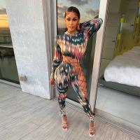 China Fashion Sexy 2021 new Print Hollow Out Ladies sportswear Women fitness Clothing One Piece Jumpsuits And Rompers for sale