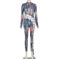 China Fashion Sexy 2021 new Print Hollow Out Ladies sportswear Women fitness Clothing One Piece Jumpsuits And Rompers for sale