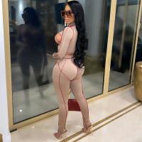 China Women Winter two pieces Yoga Suit fitness Clothing  ladies Long Sleeve Seamless High Waist Tight Fitting Hollow Out Sportswear for sale