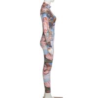 China Hot Sale Sexy Long Sleeve yoga pants Print One Piece yoga set ladies sports Jumpsuit for sale