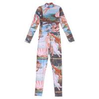 China Hot Sale Sexy Long Sleeve yoga pants Print One Piece yoga set ladies sports Jumpsuit for sale