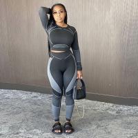 China Women spring fitness Clothing 2 Pieces yoga Set Women fashion sports set ladies long sleeve Sportswear ladiesTracksuits for sale