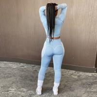 China Women spring fitness Clothing 2 Pieces yoga Set Women fashion sports set ladies long sleeve Sportswear ladiesTracksuits for sale