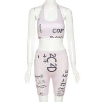 China New design sports bra set short yoga pants Gym wear ladies halter Sportswear printed  workout fitness clothing leisure yoga set for sale