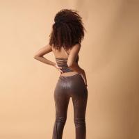 China new fashion bandage vest one shoulder streetwear tight yoga pants fitness clothes for women two pieces sportswear for sale