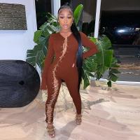 China Wholesale hot sales new design sexy hollow out bandage nightclub apparel women one piece jumpsuits fitness clothes for sale