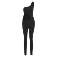 China ladies new summer high waist gym wear one shoulder hollowed-out tight sportswear one piece casual jumpsuits for sale