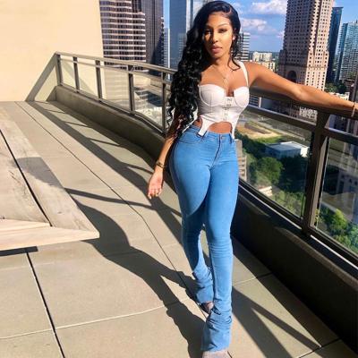 China 2021 hot sell women new summer  high waist pants tight street shoot comfortable and casual yoga sportswear ladies jeans pants for sale