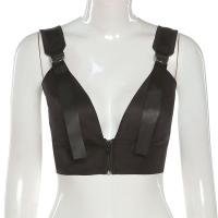 China 2021 hot sales summer ladies new V-neck  sexy backless vest solid color crop tops sleeveless short T-shirts for sale
