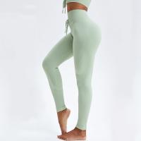 China Hot selling high waist yoga pants women new tight gym leggings sport hip lift fitness trousers running in stock for sale