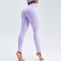 China Hot selling high waist yoga pants women new tight gym leggings sport hip lift fitness trousers running in stock for sale