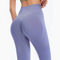 China Wholesale summer new seamless yoga pants ladies no embarrassing stripes sports fitness tight women's trousers for sale
