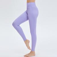 China Factory supply New threaded yoga pants simple style sports pants women tight solid color fitness Leggings for sale