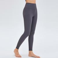 China Factory supply New threaded yoga pants simple style sports pants women tight solid color fitness Leggings for sale