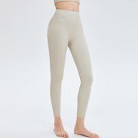 China Factory supply New threaded yoga pants simple style sports pants women tight solid color fitness Leggings for sale