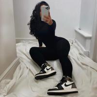 China Fashion Women Sexy Backless sportswear Long Sleeve One Piece Bodycon ladies solid color Jumpsuit girls clothing for sale
