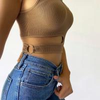 China Custom logo ladies workout crop top solid color gym wear hollow out sportswear sleeveless tank tops plain tee shirts supplier for sale