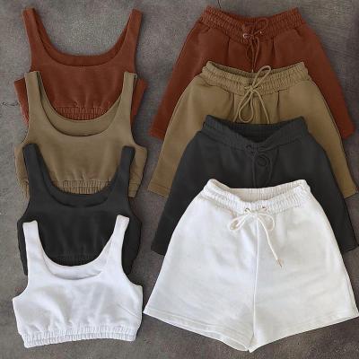 China 2021 New Design High Quality Custom Women Sportswear Fitness clothes shorts sports sets gym wear workout Two piece yoga suit for sale