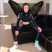 China new style sports round neck long sleeve outdoor fitness clothing net yarn solid color dance fitness sets for sale