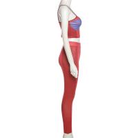 China 2021 ladies sexy slim sleeveless tank fitness sport set Butt Lifting high waist long pant yogawear women Sportswear for sale