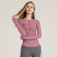 China 2021 yoga top women's tight-fitting short half-zipper long-sleeved yogawear new spring activewear running sport suit ems for sale