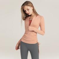 China 2021 yoga top women's tight-fitting short half-zipper long-sleeved yogawear new spring activewear running sport suit ems for sale