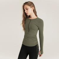China 2021 yoga top women's tight-fitting short half-zipper long-sleeved yogawear new spring activewear running sport suit ems for sale
