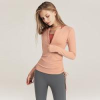 China 2021 yoga top women's tight-fitting short half-zipper long-sleeved yogawear new spring activewear running sport suit ems for sale