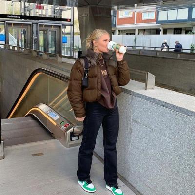 China Wholesale Custom Women Fashion Contrast Color Stitching Slim Street Shot Thickened Cotton Jacket Ladies outdoor sports coat for sale