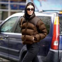 China Wholesale Custom Women Fashion Contrast Color Stitching Slim Street Shot Thickened Cotton Jacket Ladies outdoor sports coat for sale