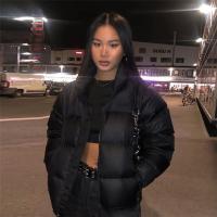 China Wholesale Custom Women Fashion Contrast Color Stitching Slim Street Shot Thickened Cotton Jacket Ladies outdoor sports coat for sale