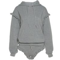 China Wholesale Custom Women Hip Wrap Shorts Long Sleeve hoodie coat Casual sports Suit Ladies Workout Sportswear hoodie set for sale
