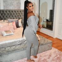 China wholesale custom women ruched butt yoga set grey tight sports suit ladies workout sportswear long sleeve gym wear for sale