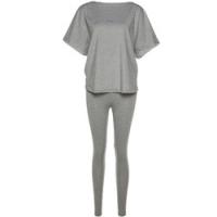 China wholesale custom women ruched butt yoga set grey tight sports suit ladies workout sportswear long sleeve gym wear for sale