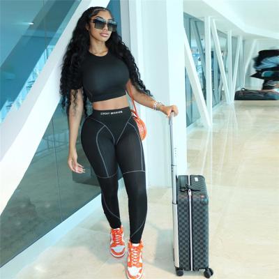 China Custom logo Women Gym wear Fitness clothes ladies solid color Sportswear Bra And yoga pant ladies two pieces yoga set for sale