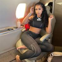 China Custom logo Women Gym wear Fitness clothes ladies solid color Sportswear Bra And yoga pant ladies two pieces yoga set for sale