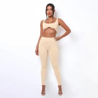 China Wholesale New design women two pieces sports set seamless yoga leggings and bra ladies solid color yoga set for sale