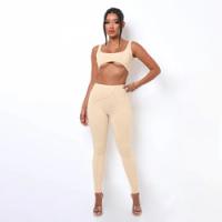 China Wholesale New design women two pieces sports set seamless yoga leggings and bra ladies solid color yoga set for sale