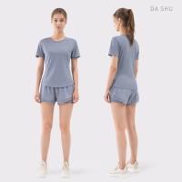 China High Quality women short sleeve Yoga set Sexy Shorts Two Piece Sport set Women solid color sportswear in stock for sale