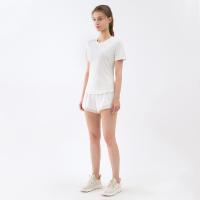 China High Quality women short sleeve Yoga set Sexy Shorts Two Piece Sport set Women solid color sportswear in stock for sale