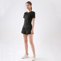 China High Quality women short sleeve Yoga set Sexy Shorts Two Piece Sport set Women solid color sportswear in stock for sale
