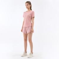 China High Quality women short sleeve Yoga set Sexy Shorts Two Piece Sport set Women solid color sportswear in stock for sale