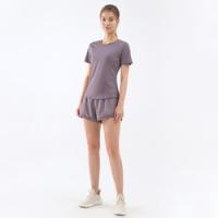 China High Quality women short sleeve Yoga set Sexy Shorts Two Piece Sport set Women solid color sportswear in stock for sale