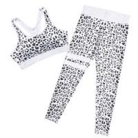 China Women Widen stripe Sports Set Printed Dot Leopard Grain Yoga two piece Set Gym sportswear for sale